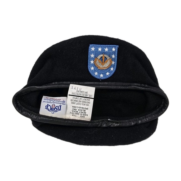 Accessories | Dscp Garrison Collection Military Wool Black Beret Size 7 ...